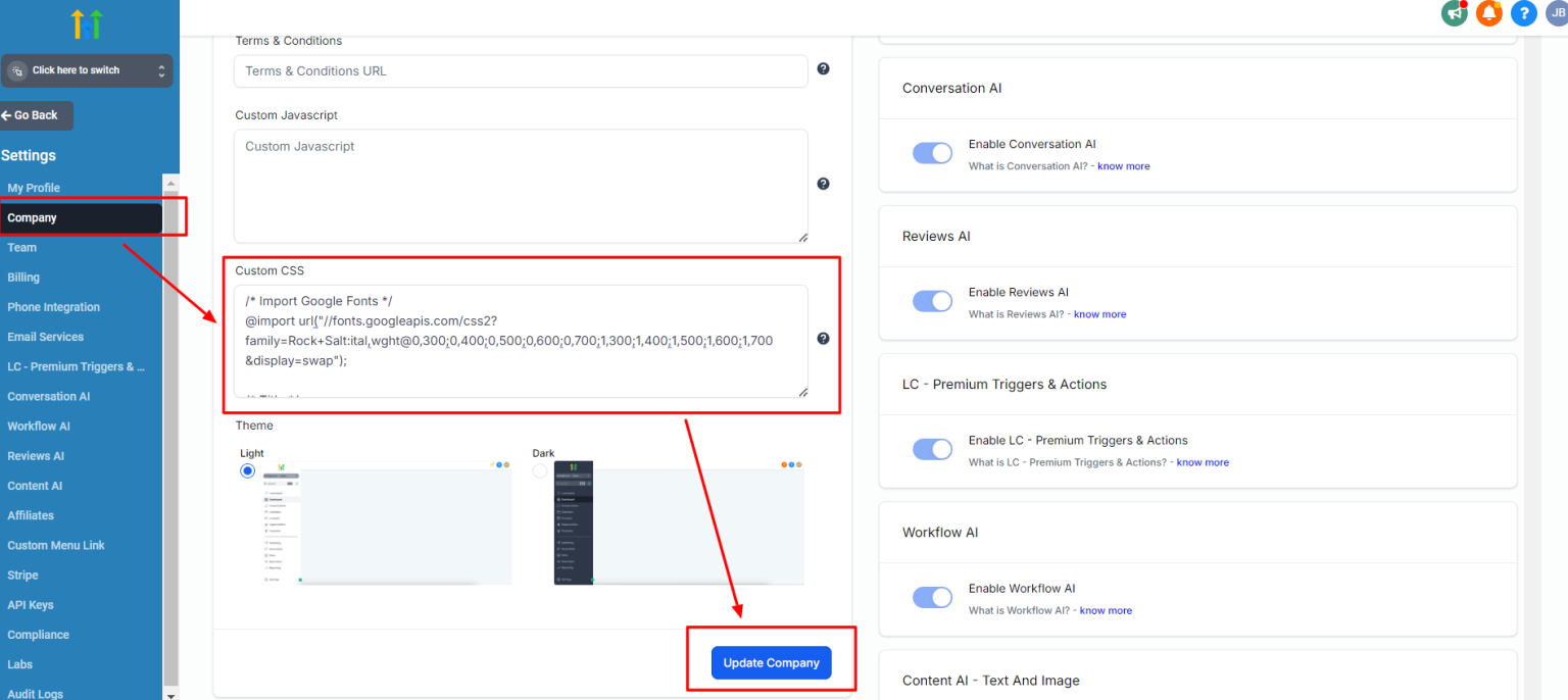 GoHighLevel Custom CSS and Dashboard Customization (2025)